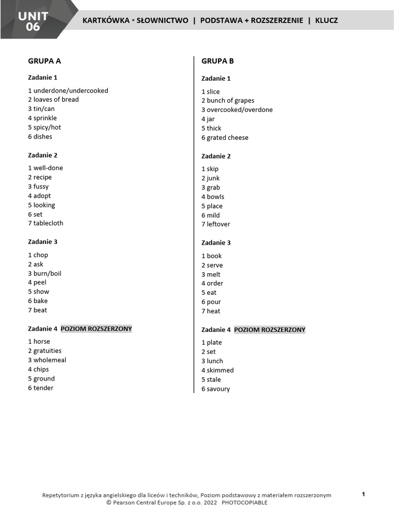 RepetMat U06 Kartk Slow Podst Rozsz Klucz | PDF