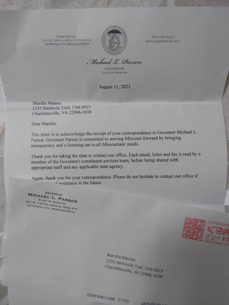 Covid Trademark Service of Process Acknowledgment by GOVERNOR | PDF