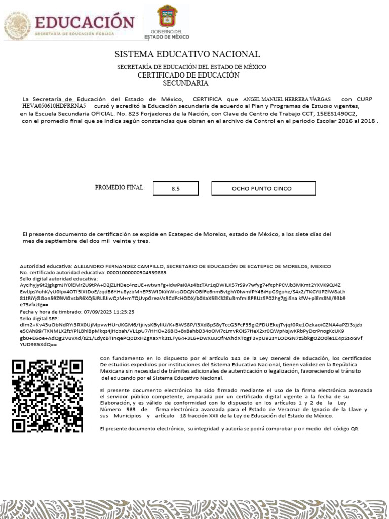 Certificado Editable Estado de ECATEPEC | Descargar gratis PDF | México