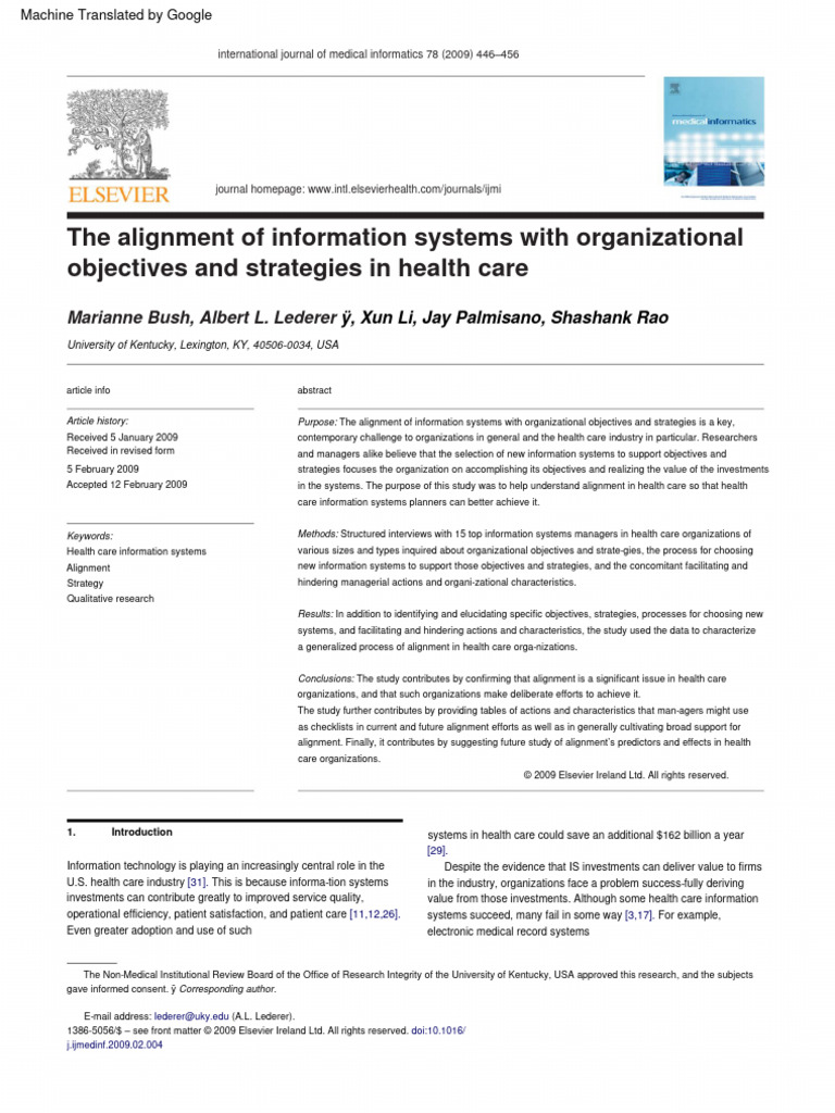 Bush Et Al - The Alignment of Information Systems With Organizational ...