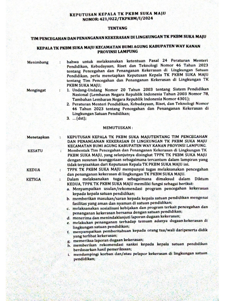 SK TPPK TK PKBM 2024 | PDF