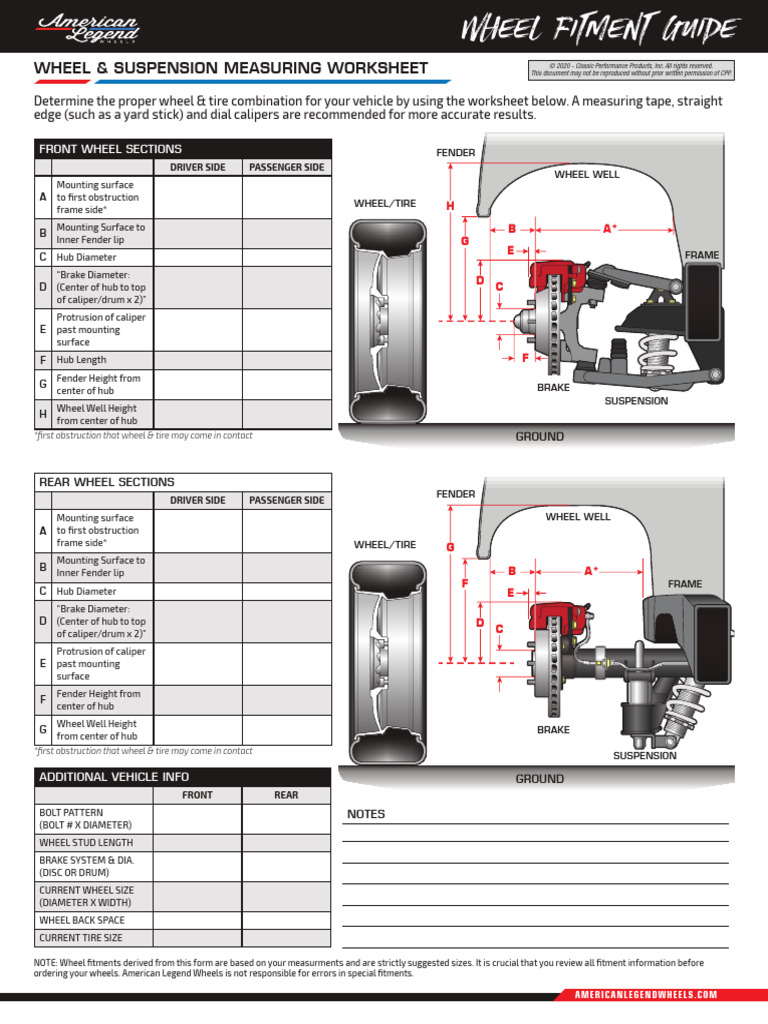 ALW Measuring-Worksheet | PDF | Brake | Wheel