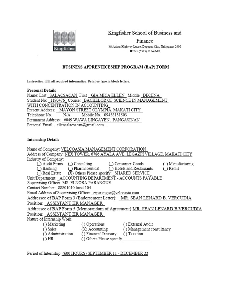 BAP Form 2 GIA | PDF
