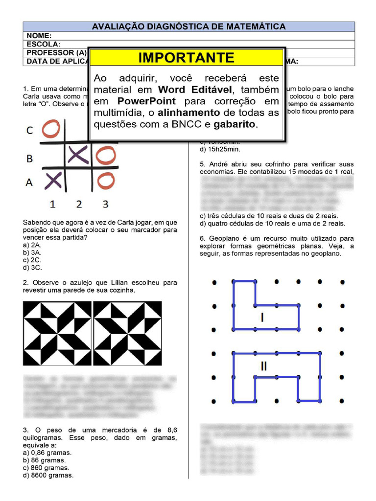 Amostra-6o-ano-Matematica | PDF