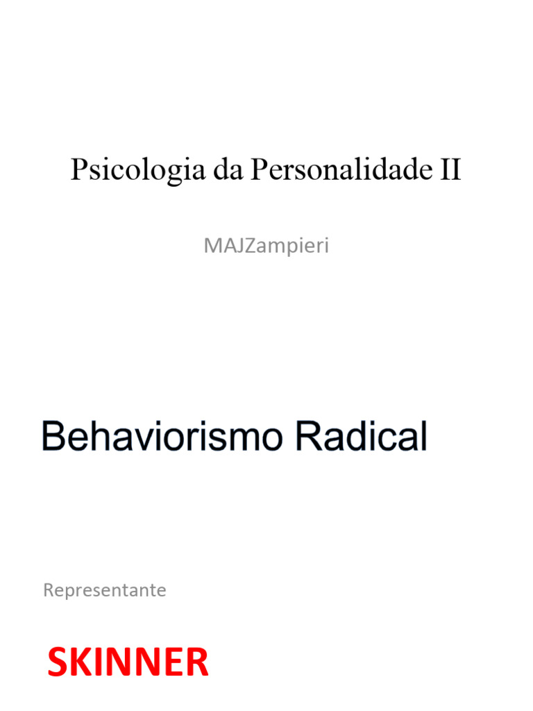 Behaviorismo Radical (Skinner) MODO SIMPLIFICADO | PDF | Behaviorismo ...