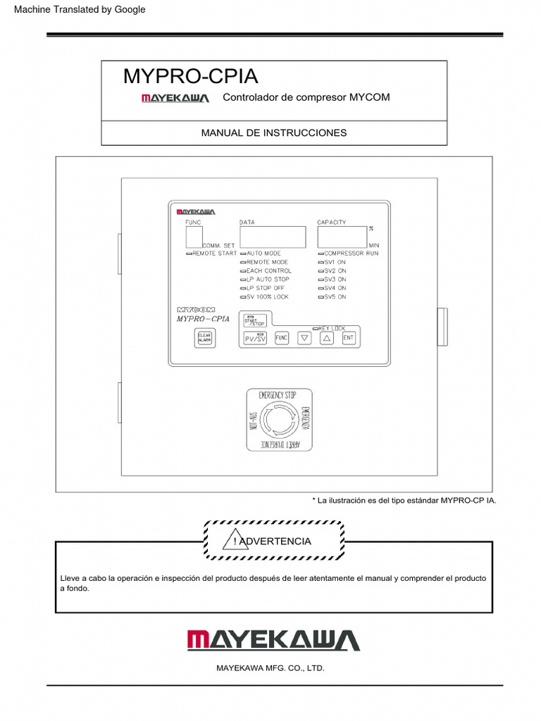 CP1A Mycon Manual Español | PDF | Sensor | Arranque