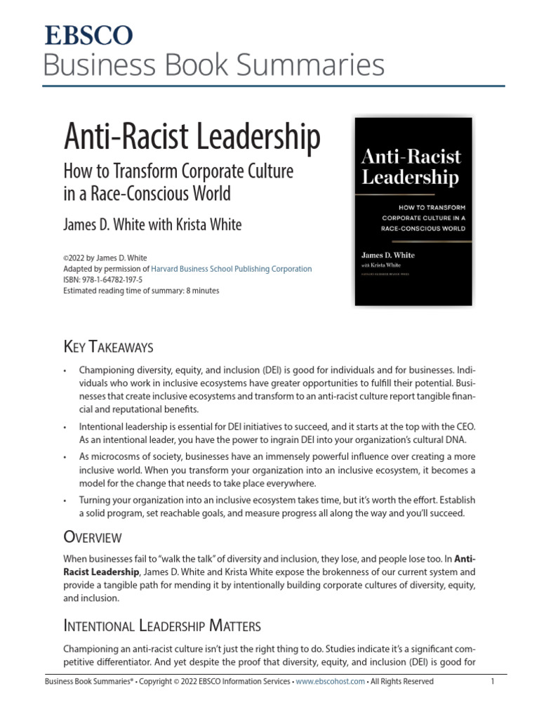 Anti-Racist Leadership | Download Free PDF | Leadership | Diversity (Business)
