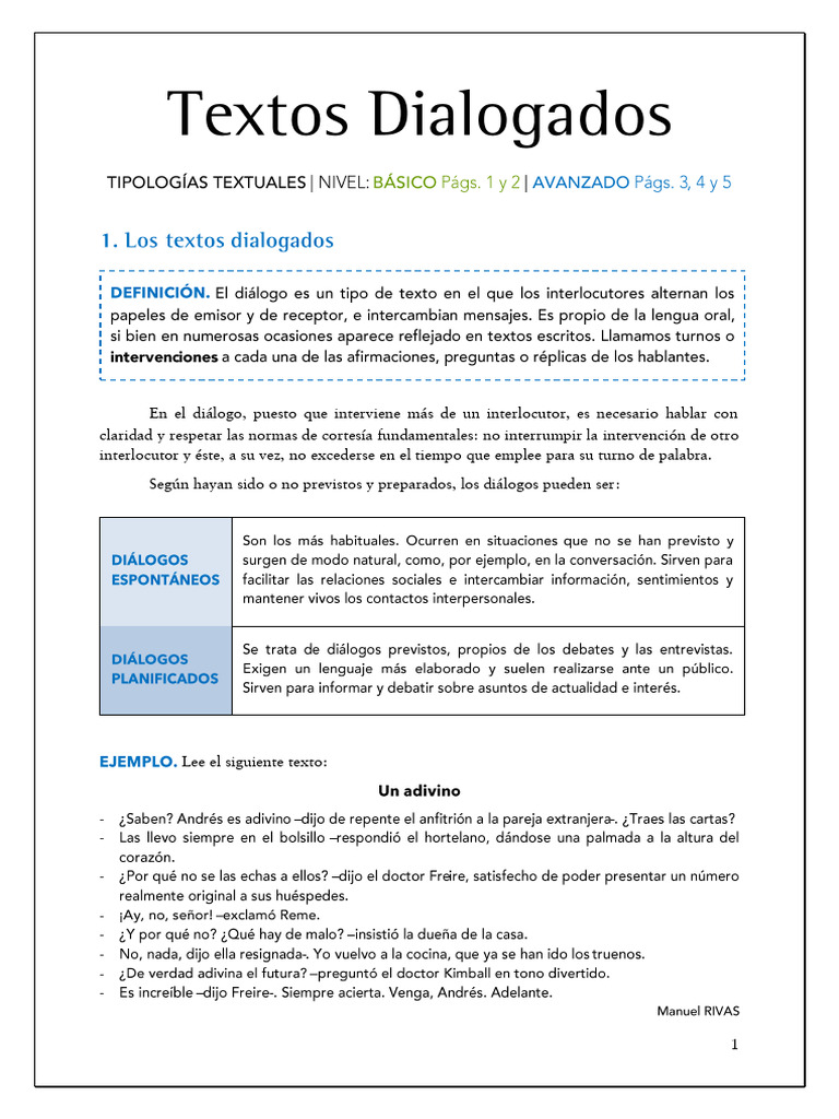 Textos Dialogados | PDF | Verbo | Comunicación humana