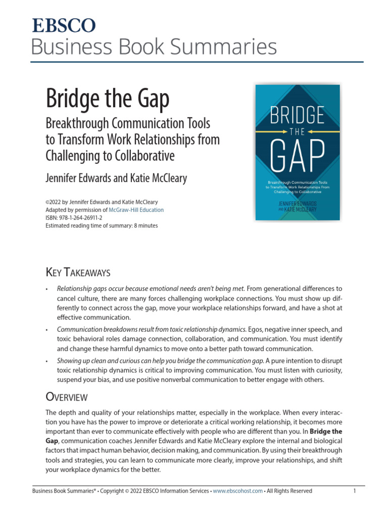 Bridge The Gap | PDF | Curiosity | Communication