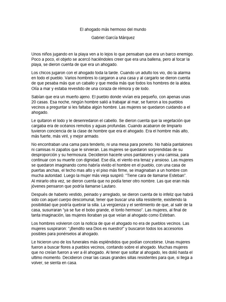 El Ahogado Más Hermoso Del Mundo | PDF