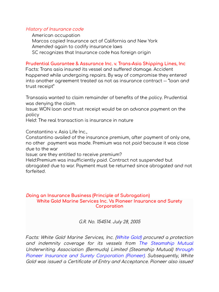 Insurance Notes | PDF | Insurance | Indemnity