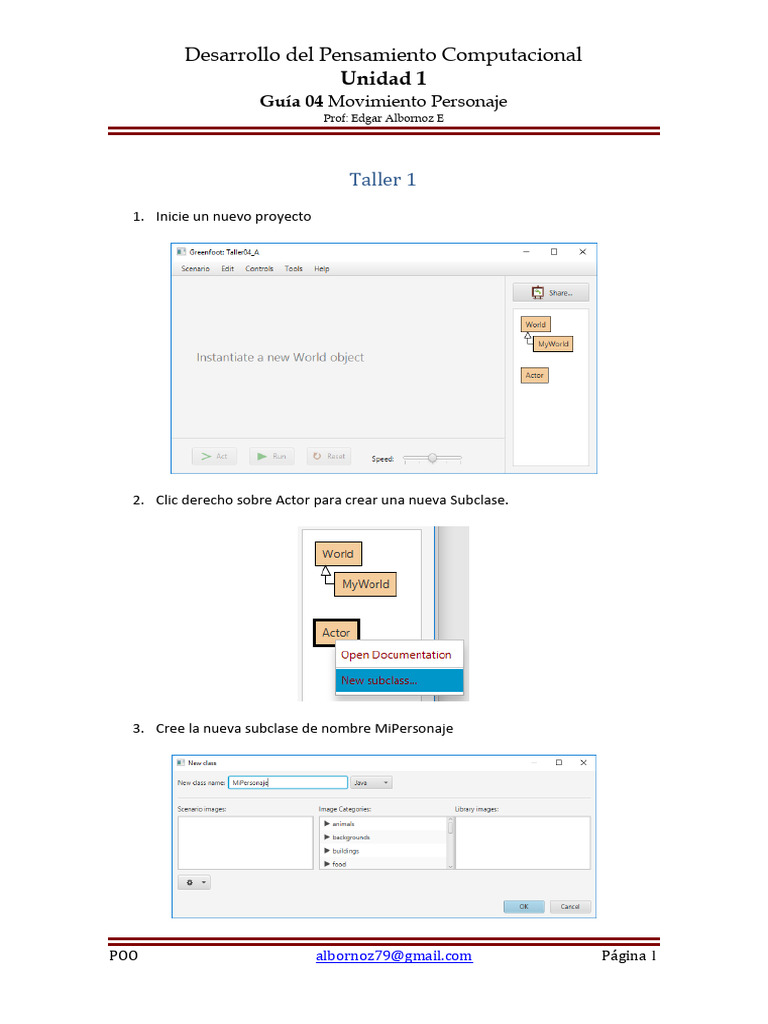 Movimiento de Personaje en Greenfoot | PDF | Ciencias de la Computación | Software