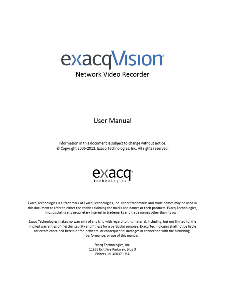 Exacqvision Users Manual | PDF