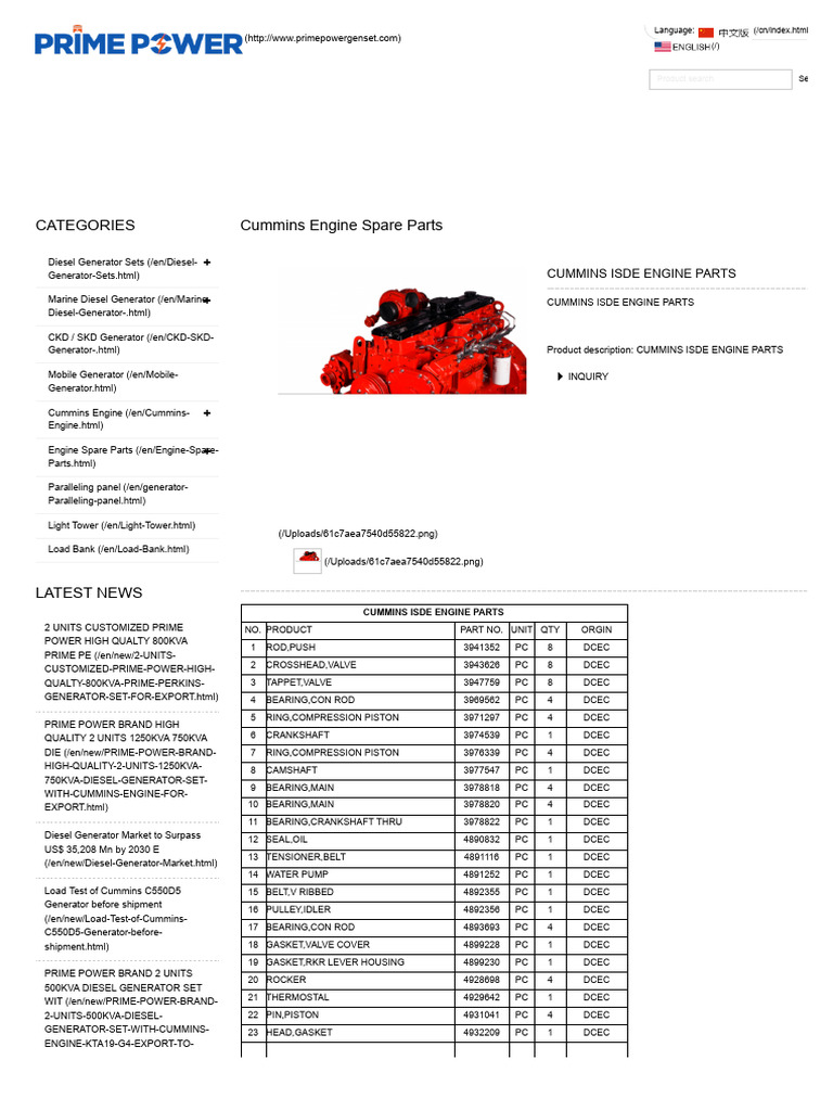 Cummins Isde Engine Parts | PDF Cummins Isde Engine Parts | PDF
