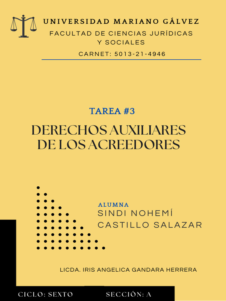 Derchos Auxiliares de Los Acreedores - Sindi Castillo - 20230828 ...