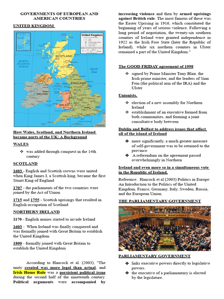(Governments of European and American Countries) Lecture Uk | PDF ...
