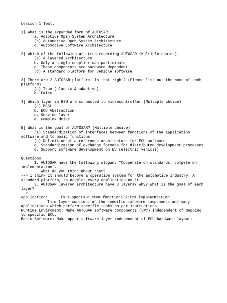 AUTOSAR Basics for Automotive Engineers | PDF