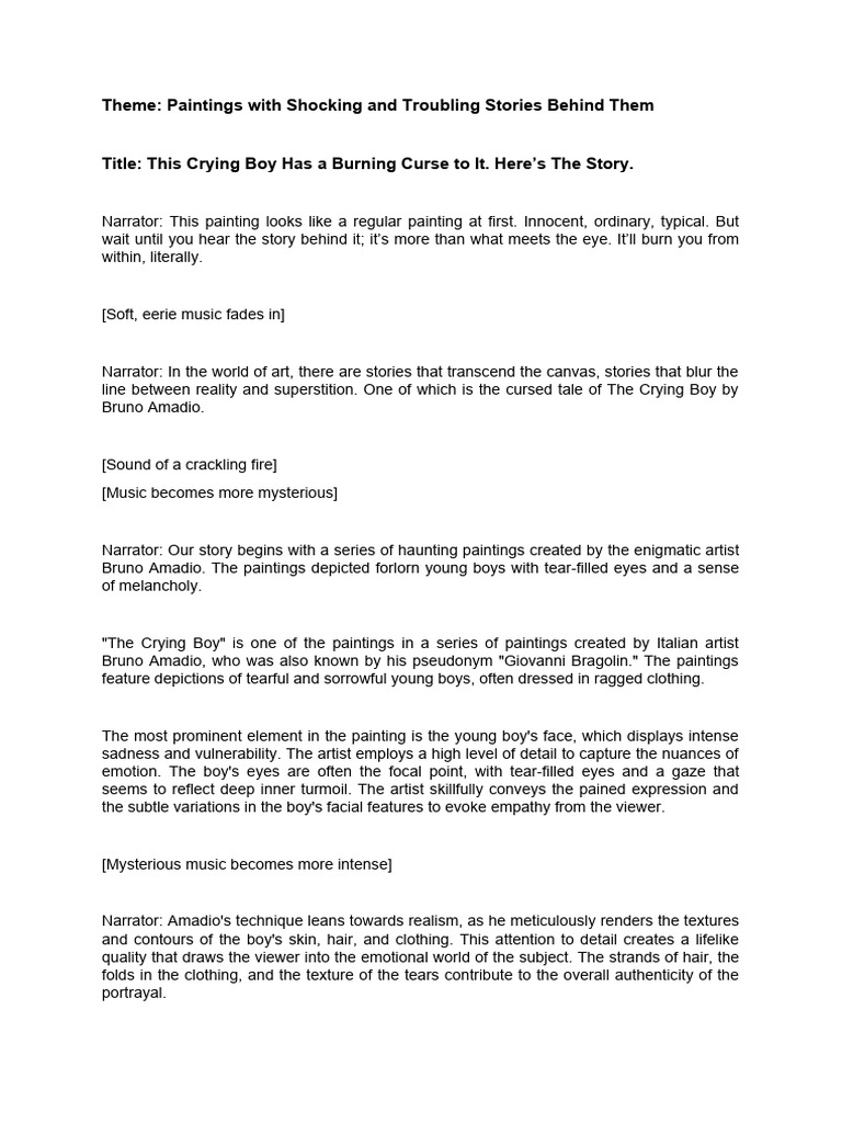 The Crying Boy by Bruno Amadio | PDF | Composition (Visual Arts ...