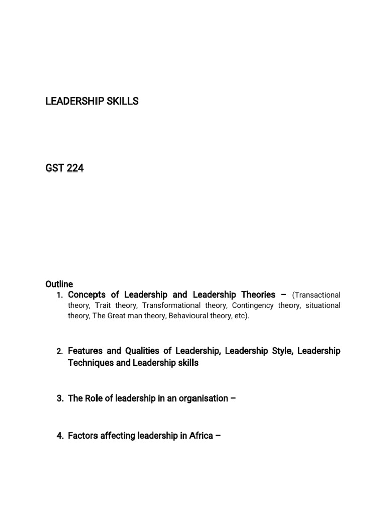 LEADERSHIP SKILLs | PDF