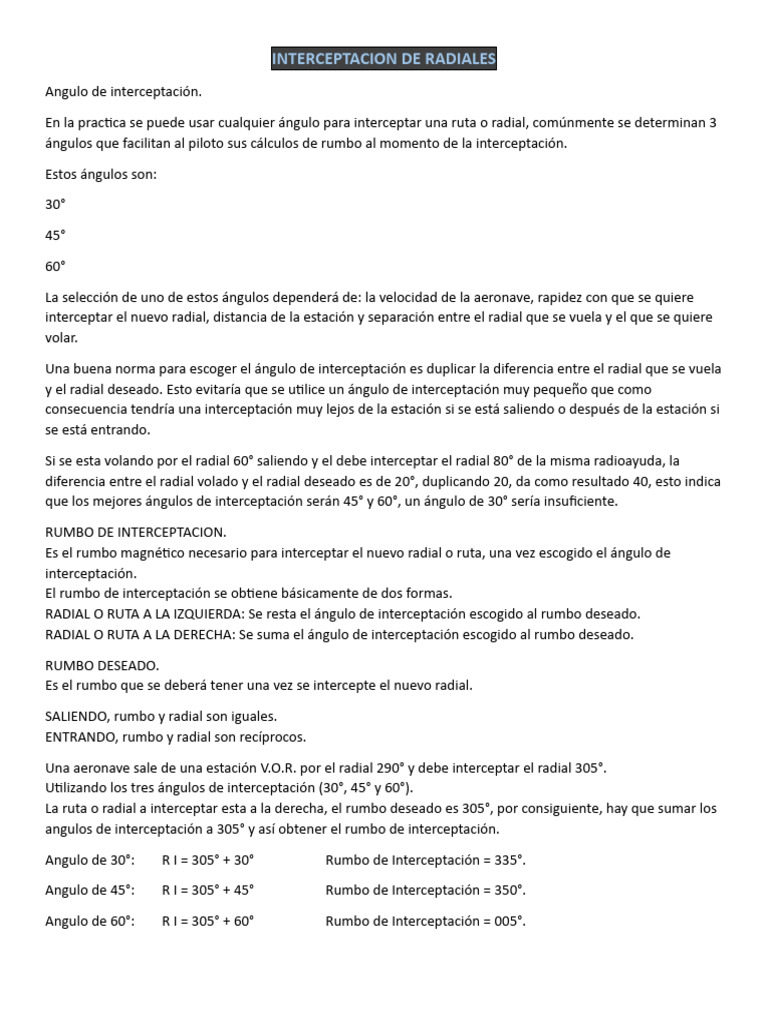 Interceptacion de Radiales | PDF | Aviación | Navegación