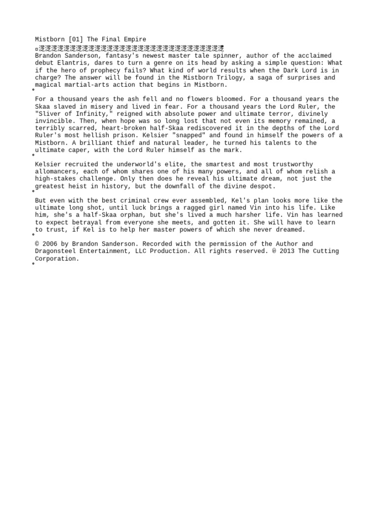 Mistborn 01 The Final Empire Pdf