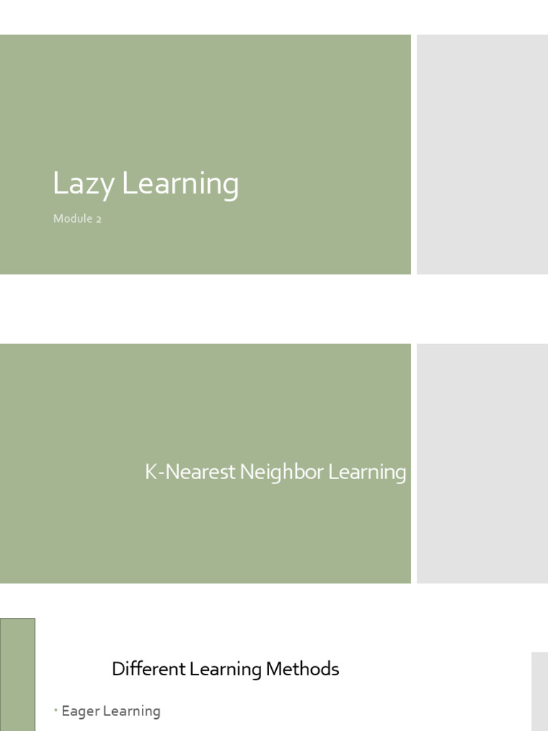 2.2 Lazy Learning | Download Free PDF | Statistical Classification | Cognitive Science