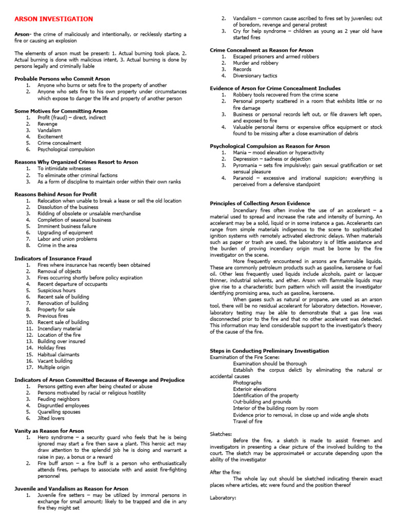 10 - Arson Investigation | PDF | Arson | Crime & Violence