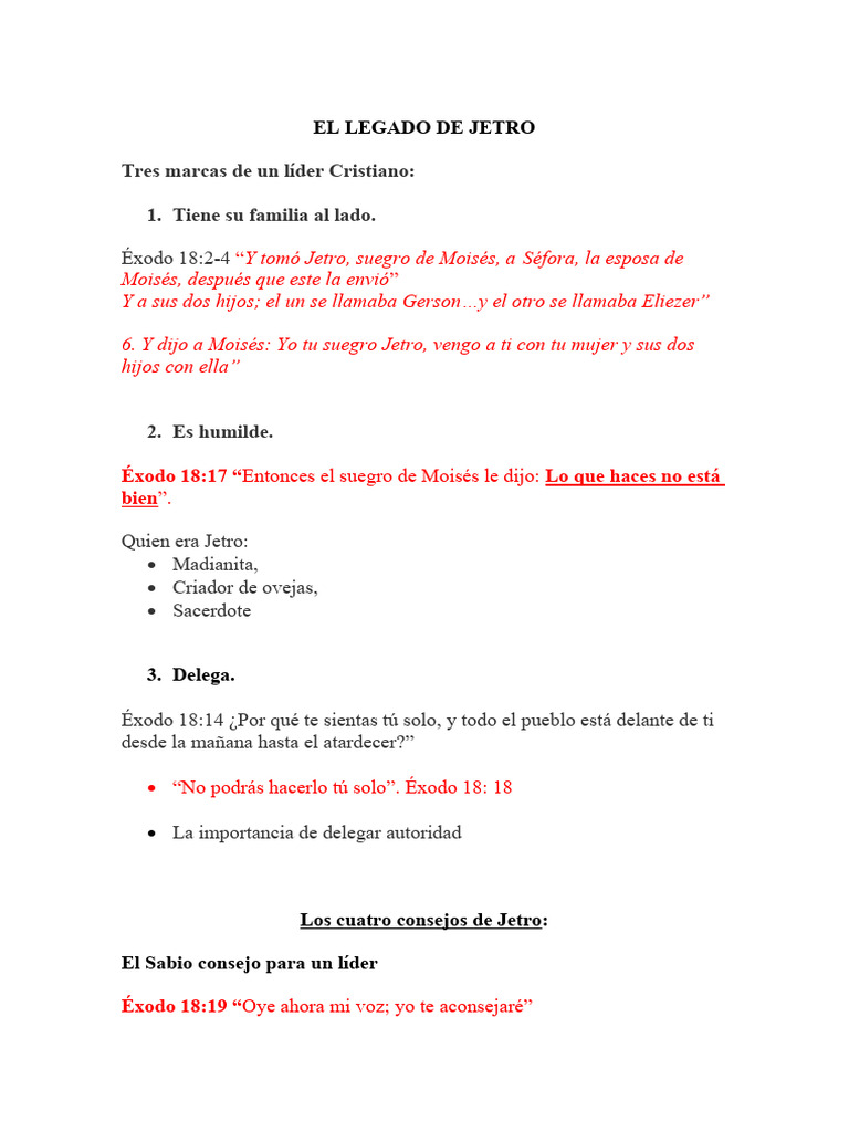 Jetro, Exodo 18 | PDF