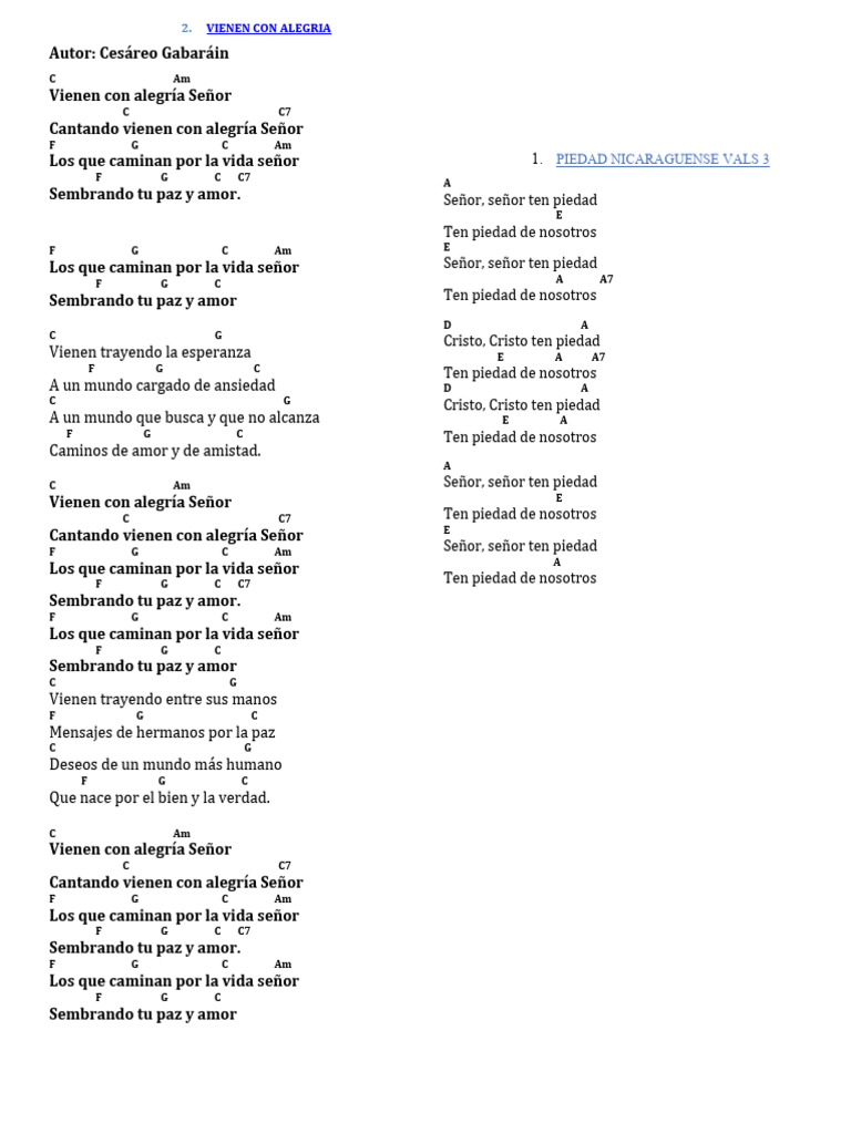 Cantos 13-02-2024 | PDF | Pecado | Creencia religiosa y doctrina