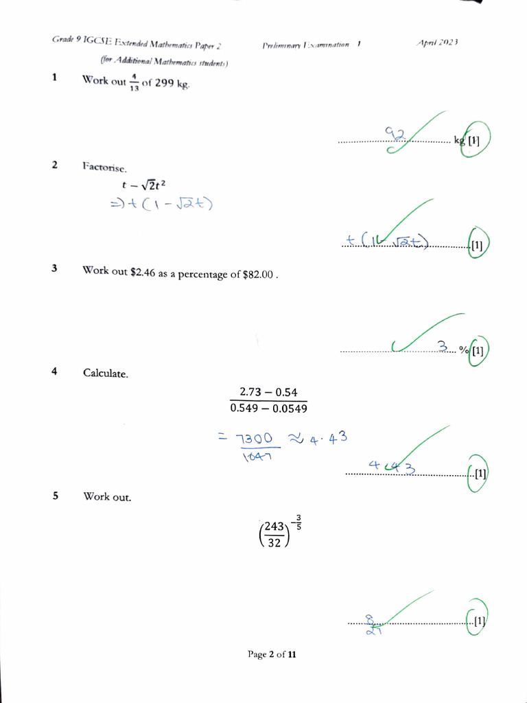 Ex Math Prelim P2 2023 | PDF | Mathematics | Science