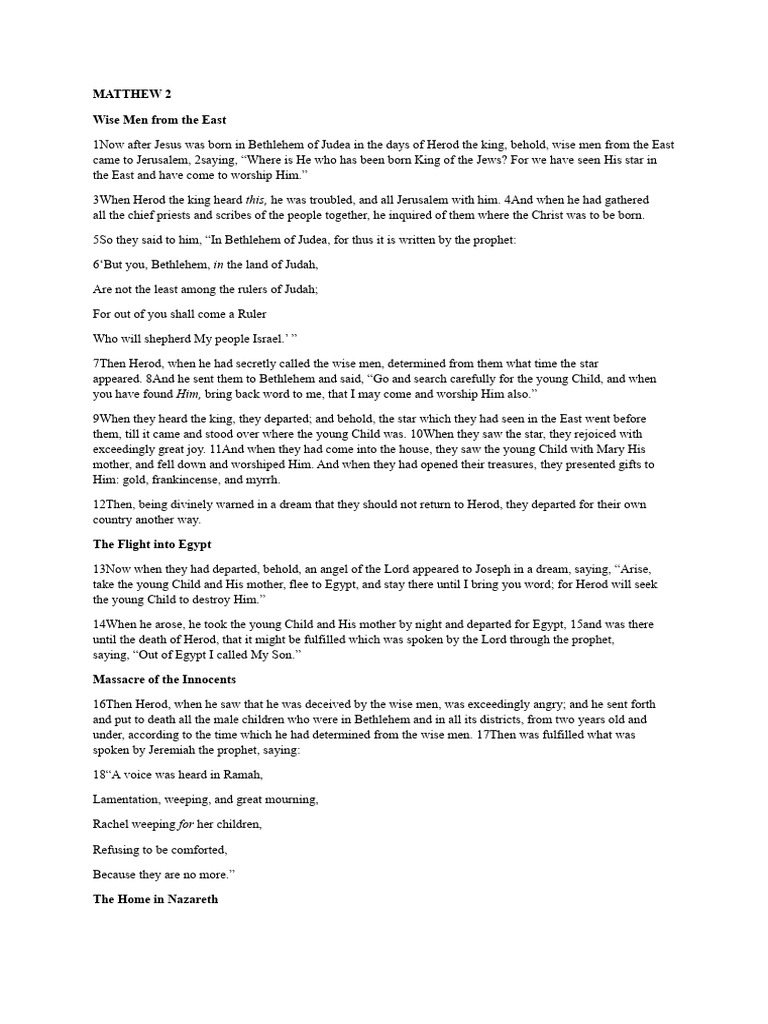 MATTHEW 2 | PDF | Jesus | Bible Content