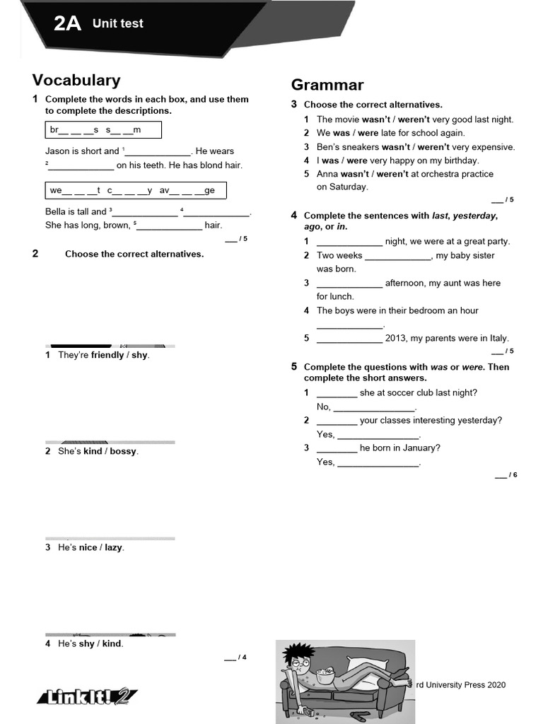 Li L2 Unit Test 2a Pdf Linguistics