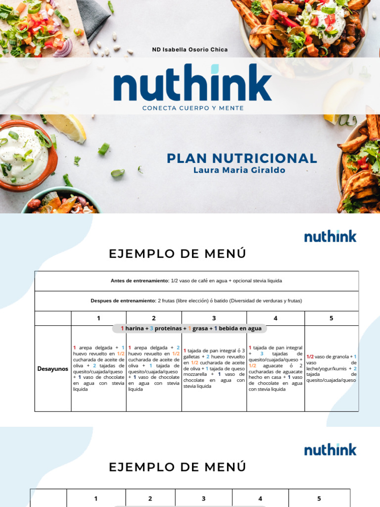 Plan Nutricional | PDF | ensalada | Vegetales