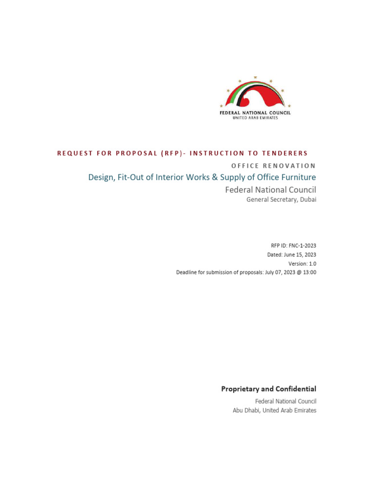 FNC Office Renovation RFP V7.5 - AR - EN - 15-6-2023 | PDF