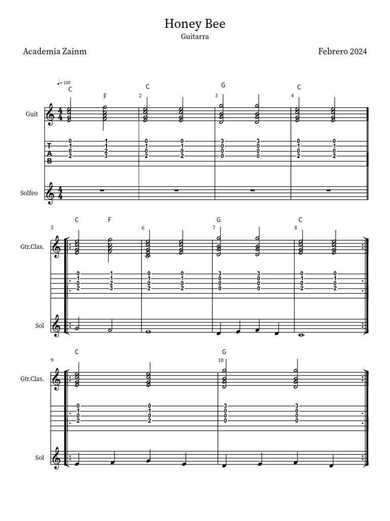 Honey Bee Guitarra | PDF