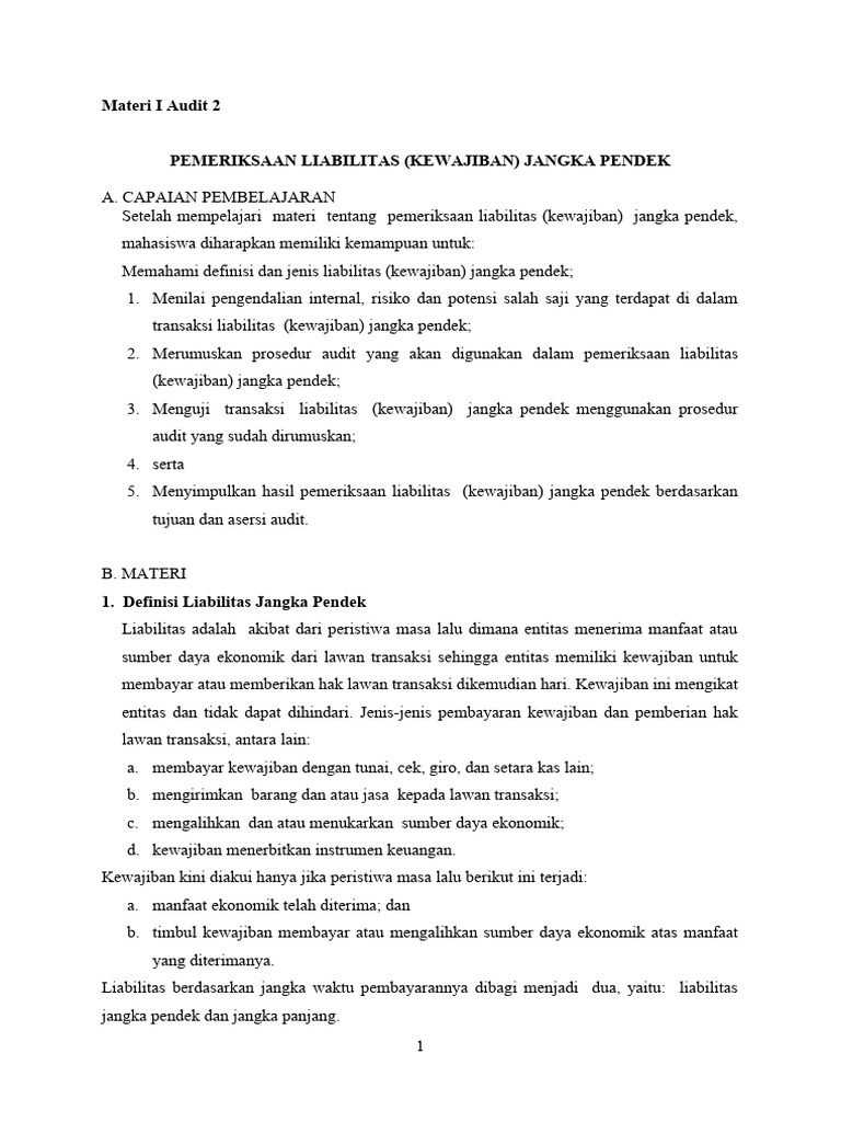 Materi I Audit 2 | PDF