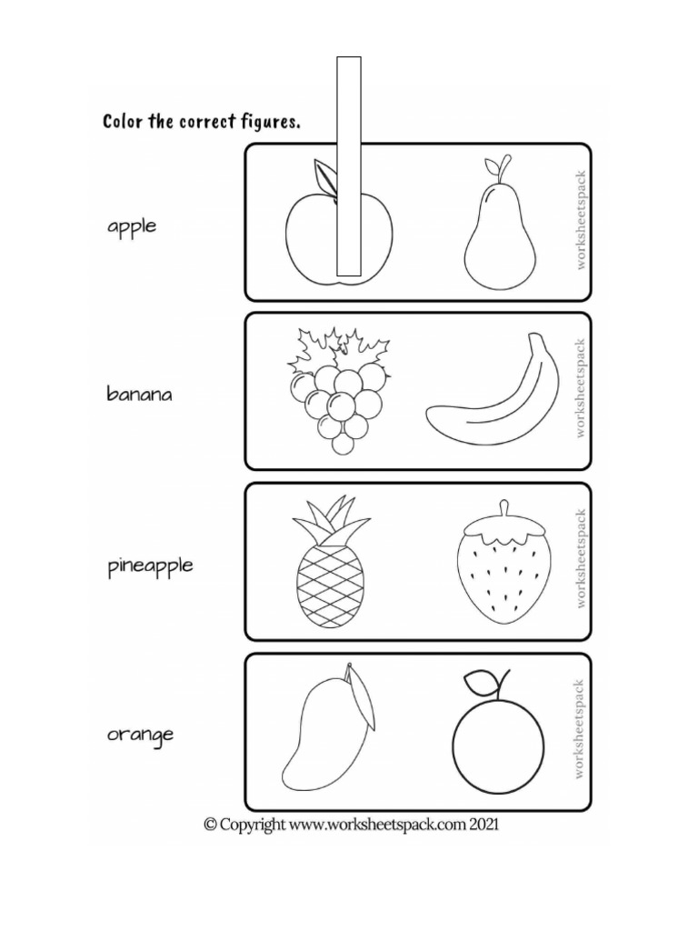 Furits Worksheet Grade 1 | PDF