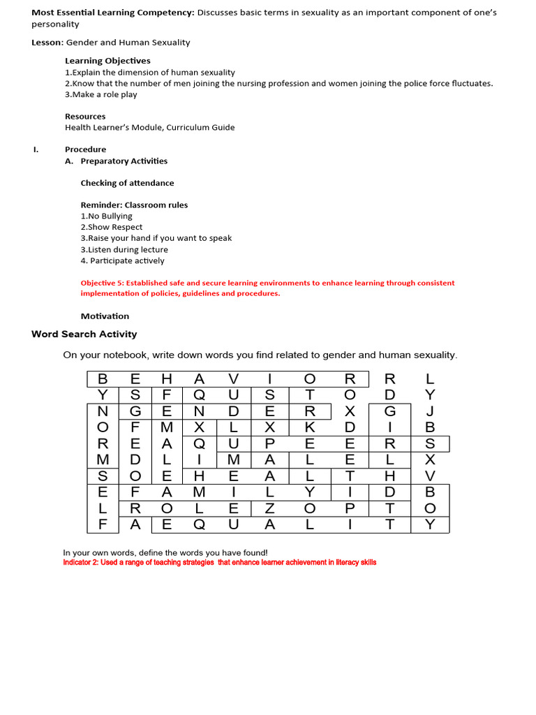 Gender and Human Sexuality Lesson Plan | PDF | Gender Studies | Gender