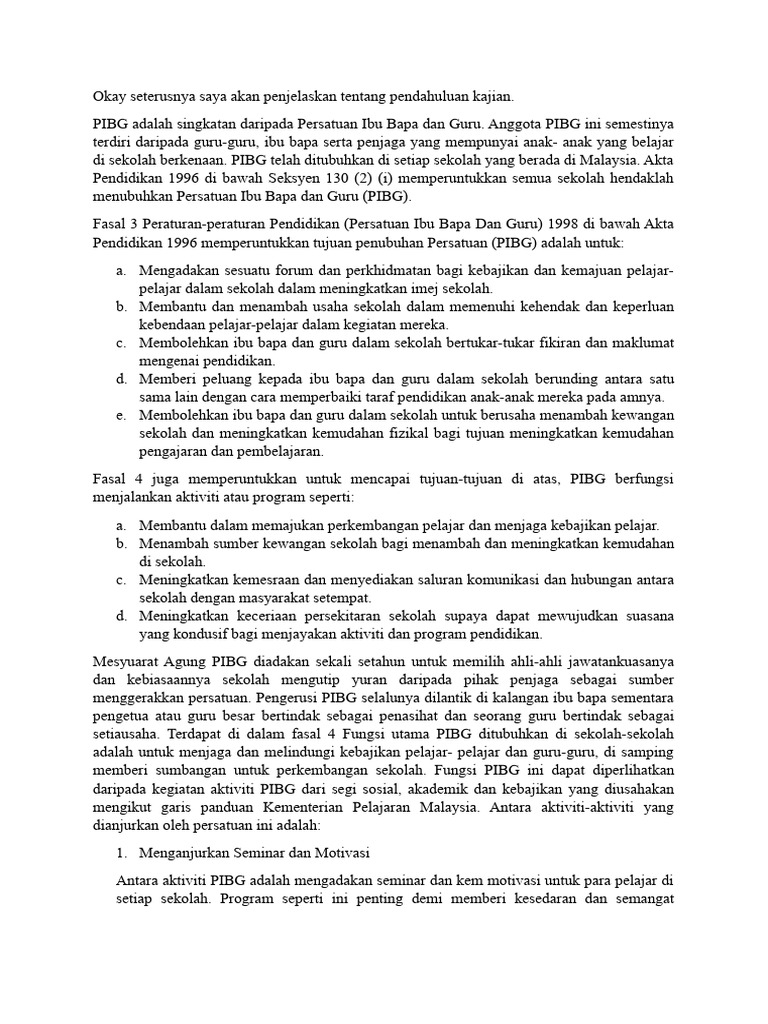 Pendahuluan Pibg | PDF