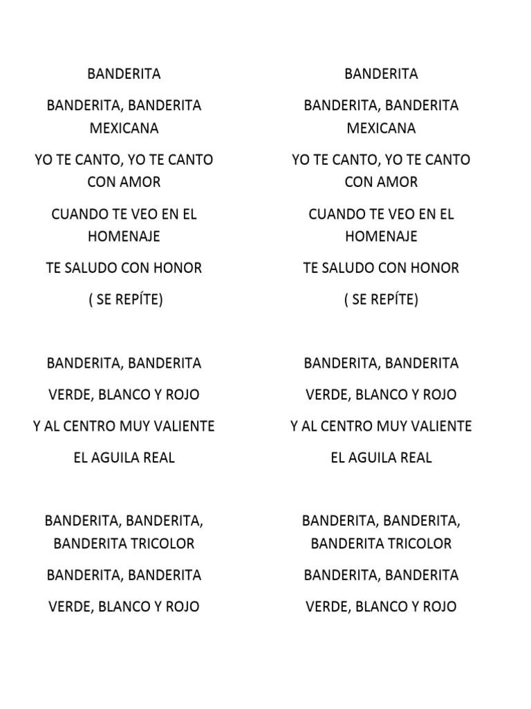 Poema de la Banderita Tricolor | PDF