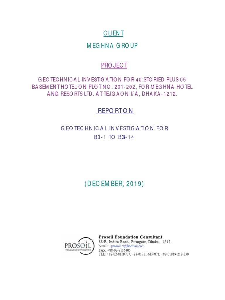 03 - Report On Geotechnical Investigation For B3 Serise of Meghna Group ...