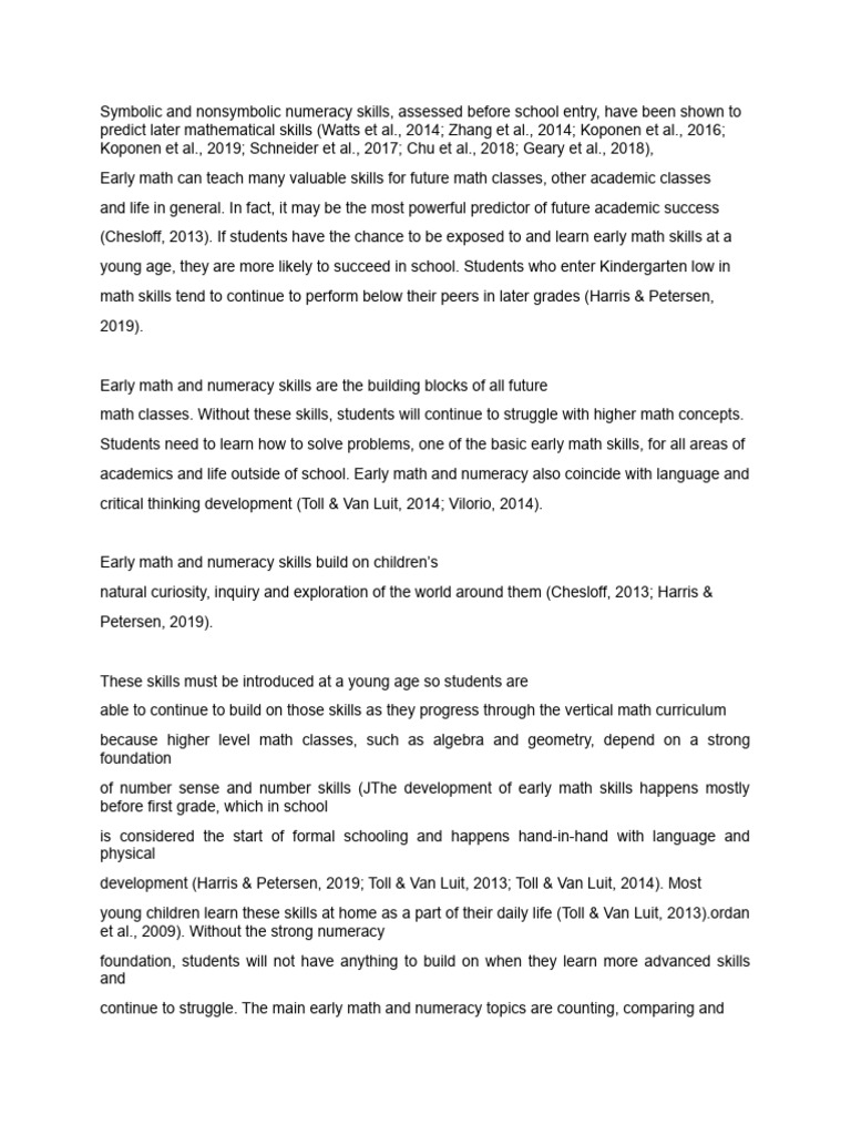 Symbolic and Nonsymbolic Numeracy Skills | PDF | Mathematics | Science