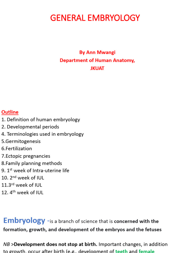General Embryology 1 | PDF | Twin | Menstrual Cycle