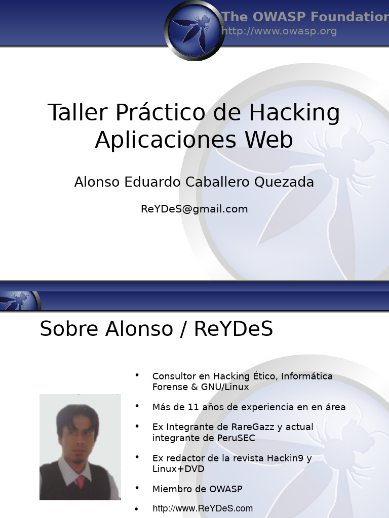 OWASPLatamPeru Alonso ReYDeS | PDF | Tecnologías de la información | ciberespacio