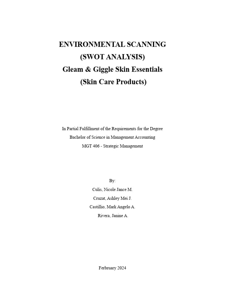 Environmental Scanning G8 | PDF | Swot Analysis | Brand