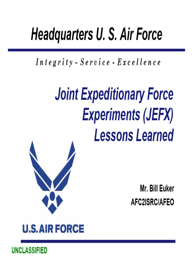 Joint Expeditionary Force Experiments | PDF | Military | Military Science