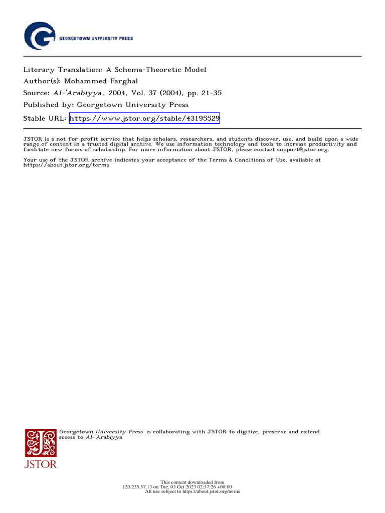 Literary Translation: A Schema-Theoretic Model | PDF | Translations ...