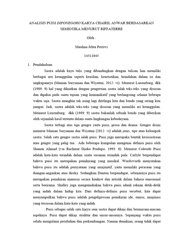 Analisis Puisi Di Mesjid Karya Chairil Anwar Berdasarkan Semiotika ...