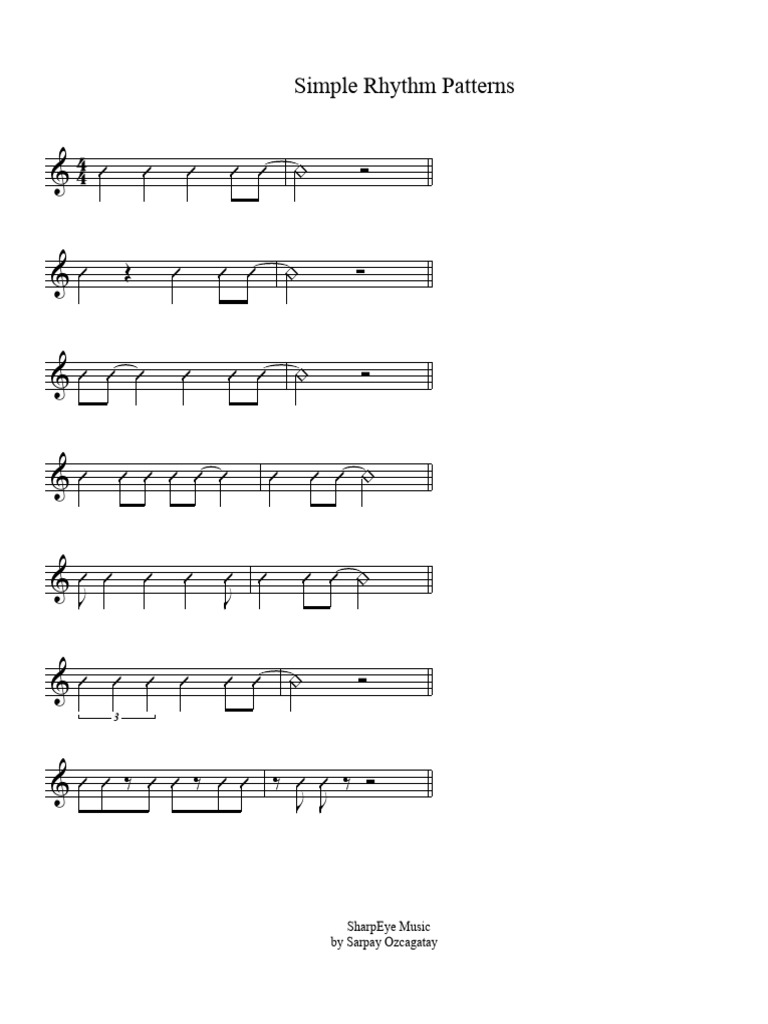 Simple Rhythm Patterns by Sarpay Özçağatay | PDF