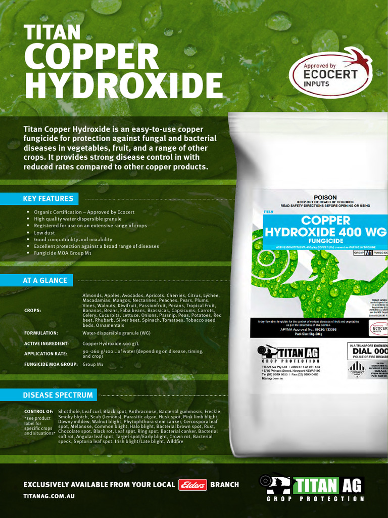 Titan Copper Hydroxide Fungicide Guide | PDF | Fungicide | Plants